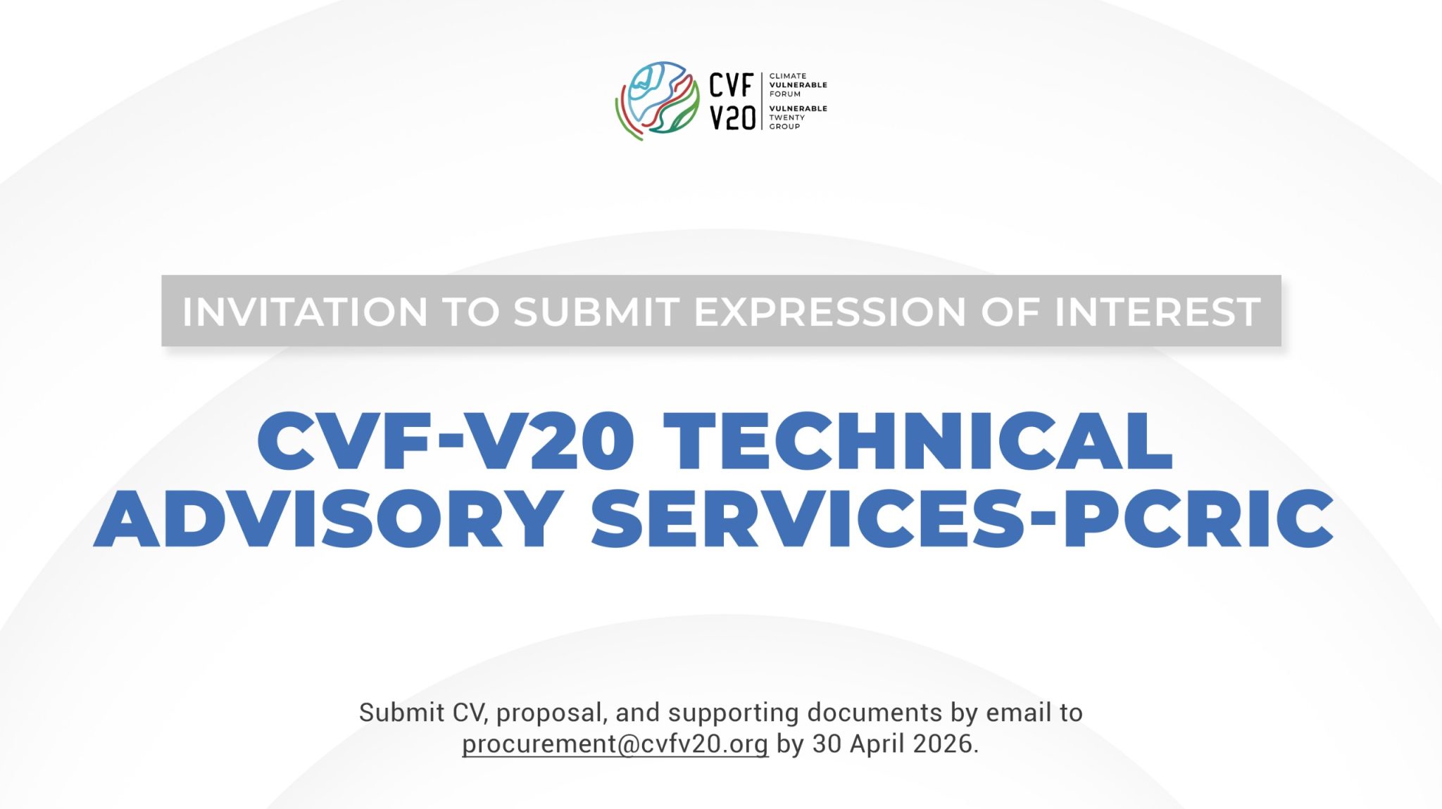 Invitation to Submit Expression of Interest: CVF-V20 Technical Advisory ...